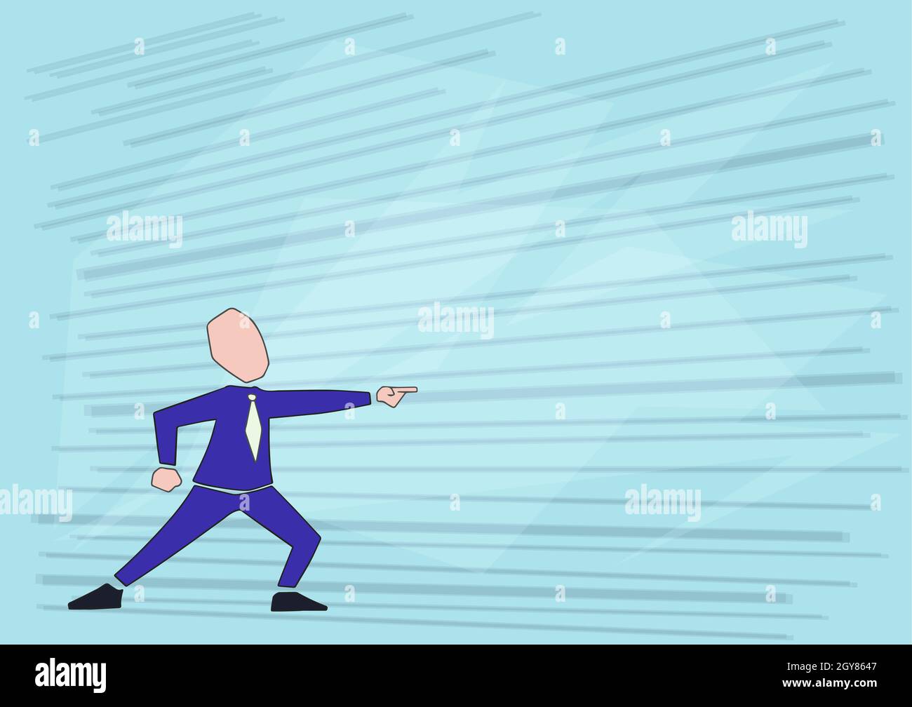 Man In Suit Drawing Pointing Forward Showing Leadership Stock Photo - Alamy