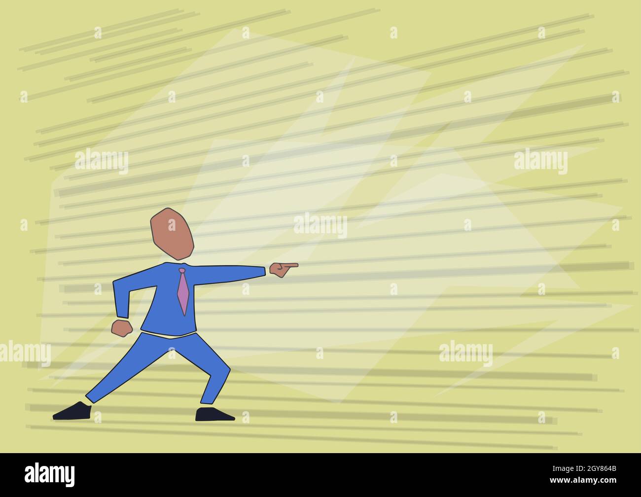 Man In Suit Drawing Pointing Forward Showing Leadership Stock Photo - Alamy