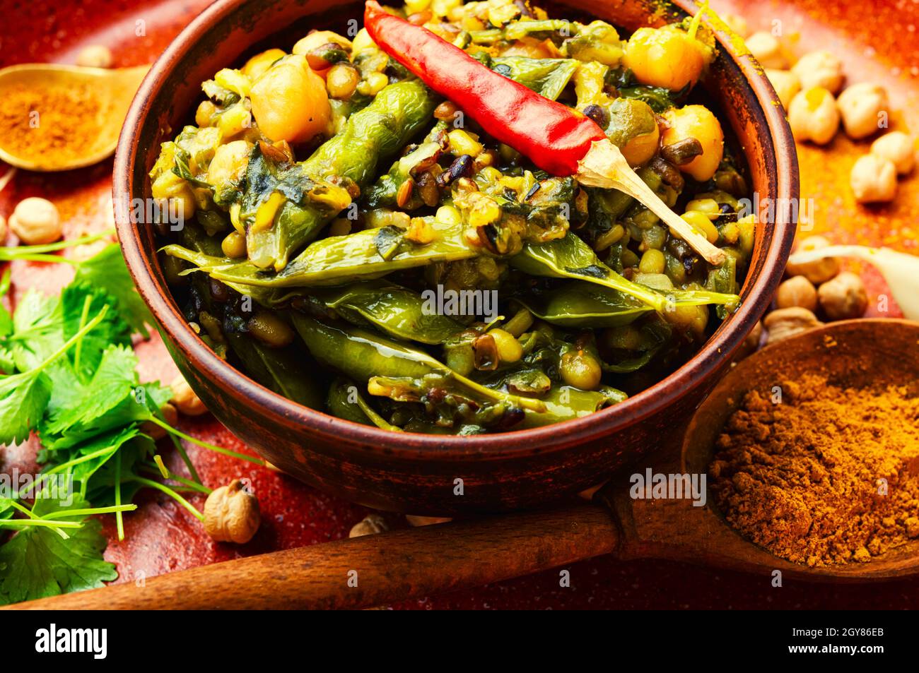 Kitchari,stewed rice with mash and spices fried in oil Stock Photo - Alamy