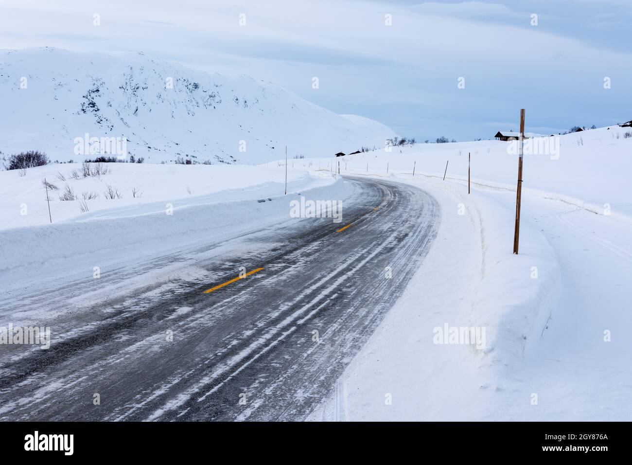Frozen Road, Norway Stock Photo - Alamy