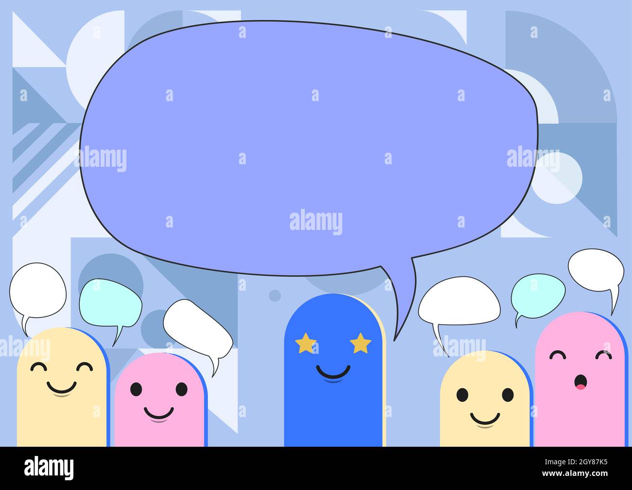Cartoon Heads Drawing Drawing With Speech Bubble Showing Conversation ...