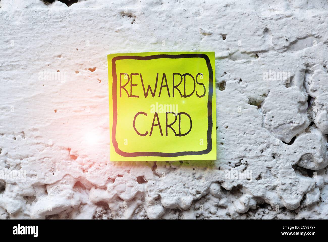 Sign displaying Rewards Card, Internet Concept Help earn cash points ...