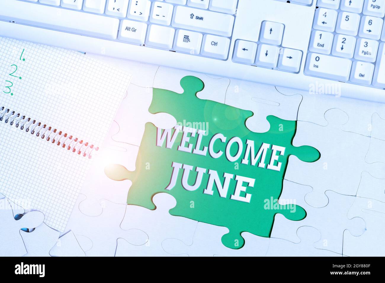 Text showing inspiration Welcome June, Business overview Calendar Sixth ... Text showing inspiration Welcome June, Business overview Calendar Sixth ...