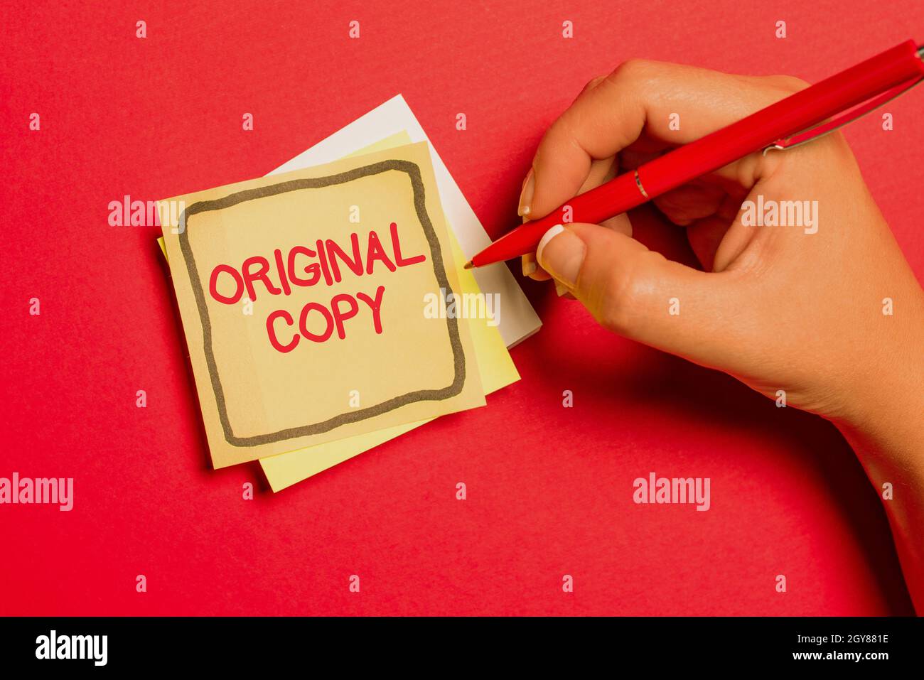 Text sign showing Original Copy, Business showcase Main Script ...