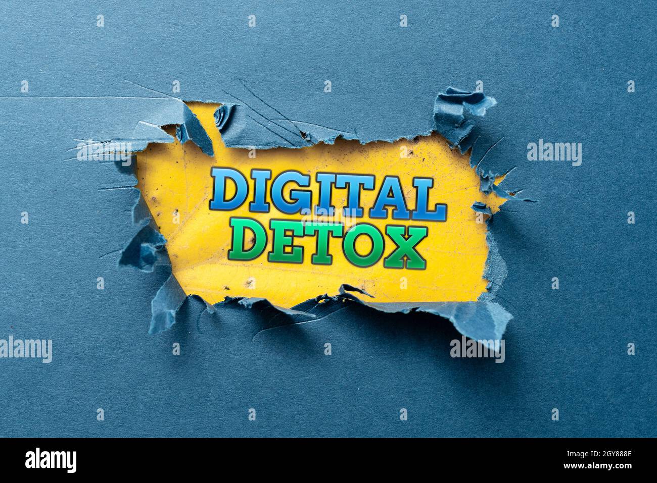Sign displaying Digital Detox, Internet Concept Prohibiting the usage ...