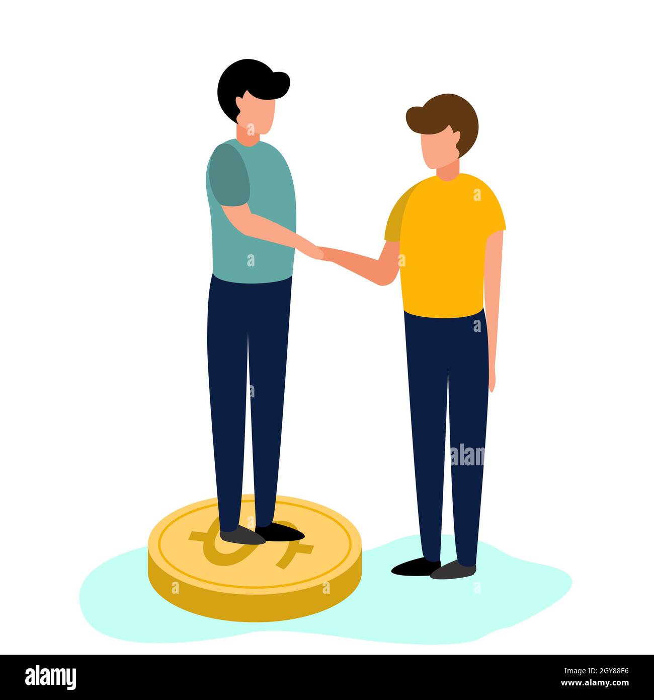 Concluding a financial deal, shaking hands - Vector illustration Stock ...