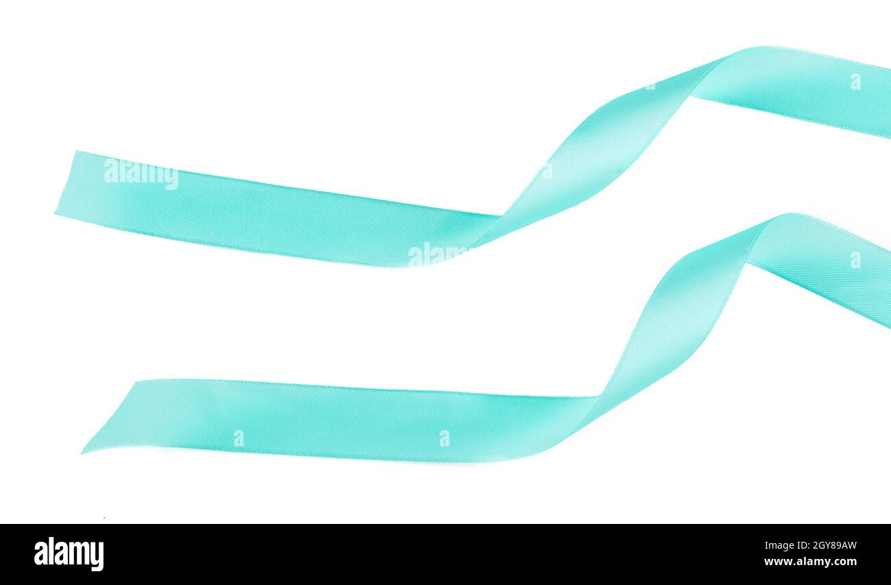 Shiny ribbon in light pastel blue isolated on white background Stock ...