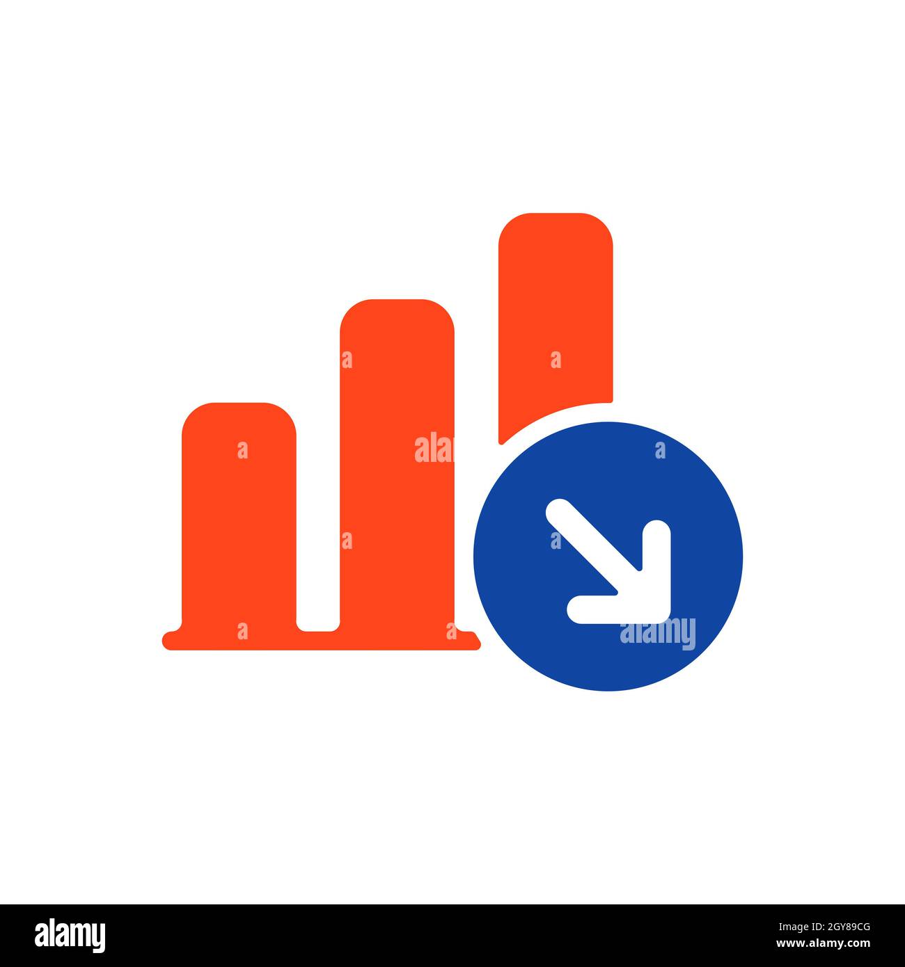 Decrease outline glyph icon. Office sign. Graph symbol for your web ...