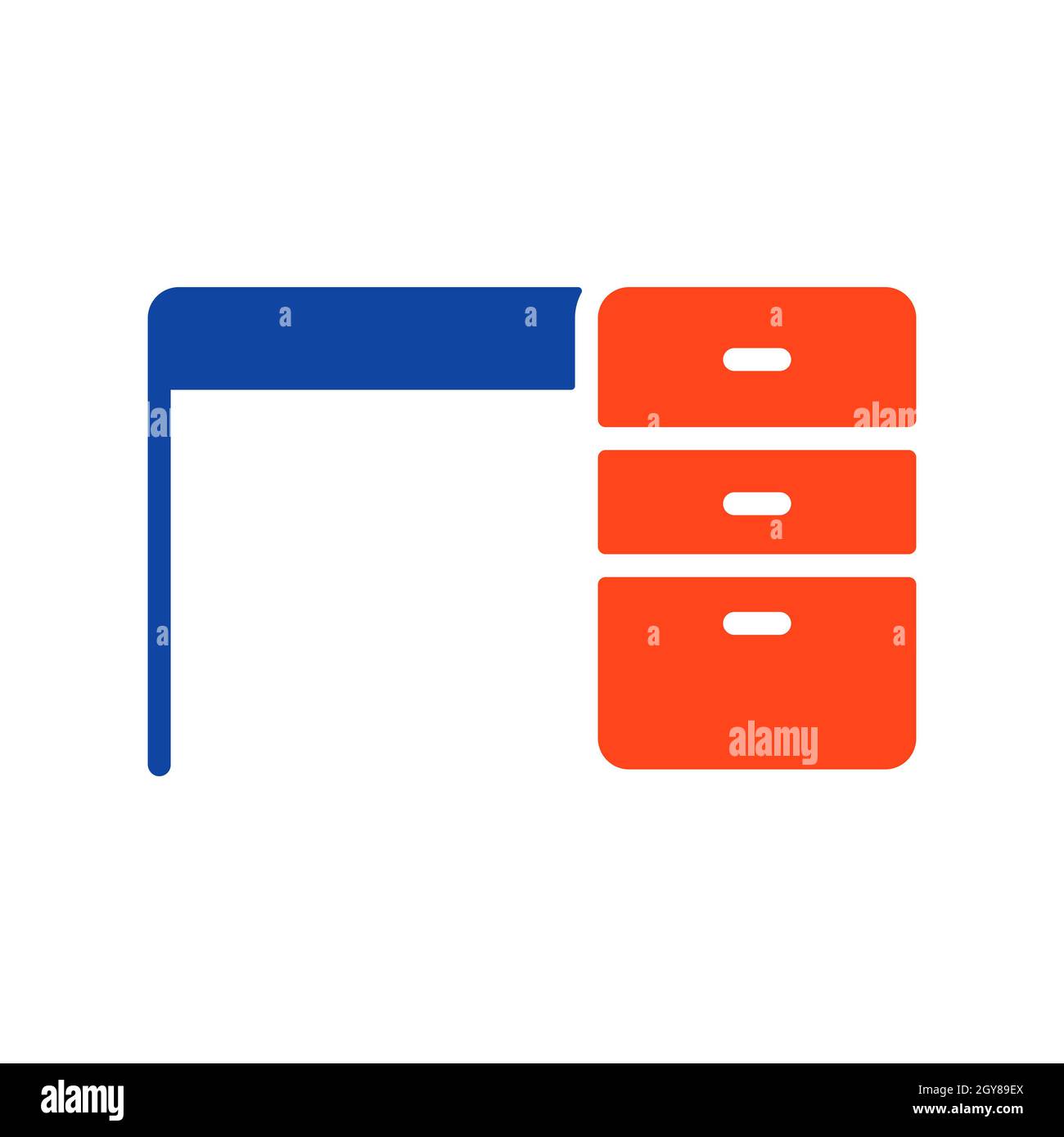 Desk outline glyph icon. Workspace sign. Graph symbol for your web site ...