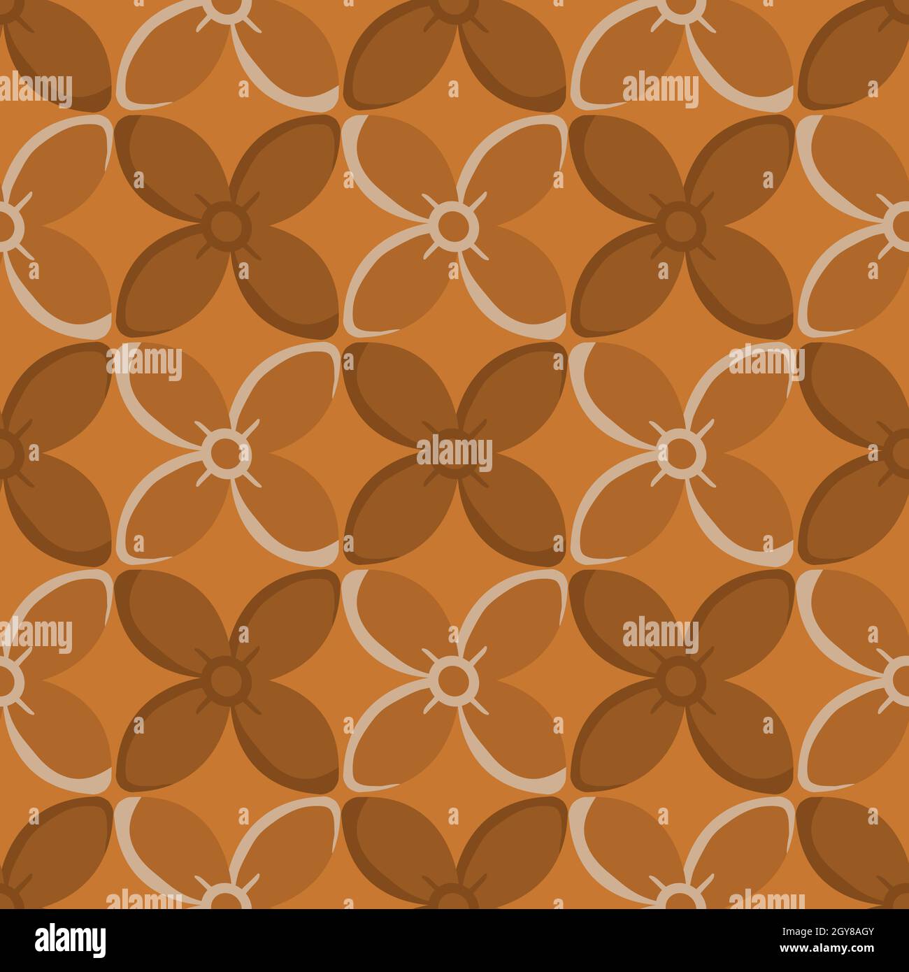 Simple medieval style stylized flowers vector pattern background. Hand ...