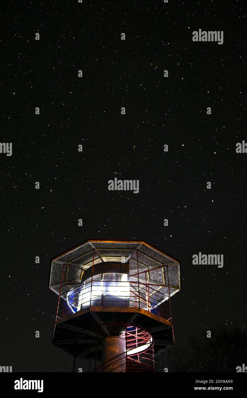 Low angle of an observatory tower under a starry night Stock Photo - Alamy
