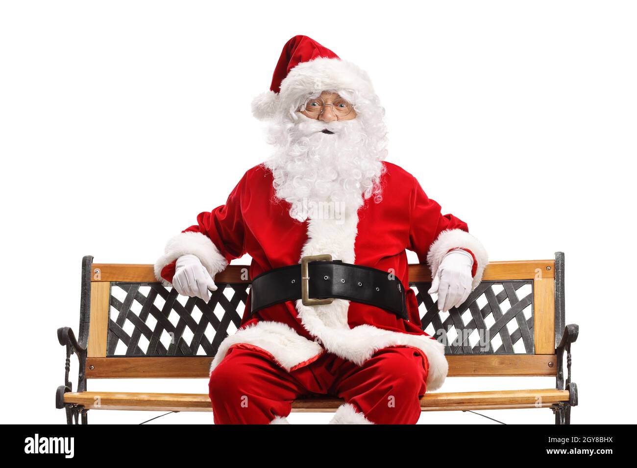 Santa claus sitting on a bench hi-res stock photography and images - Alamy