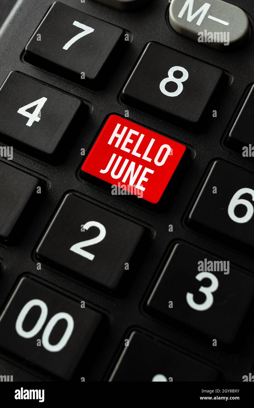 Hand writing sign Hello June, Business idea a new month to plan your ...