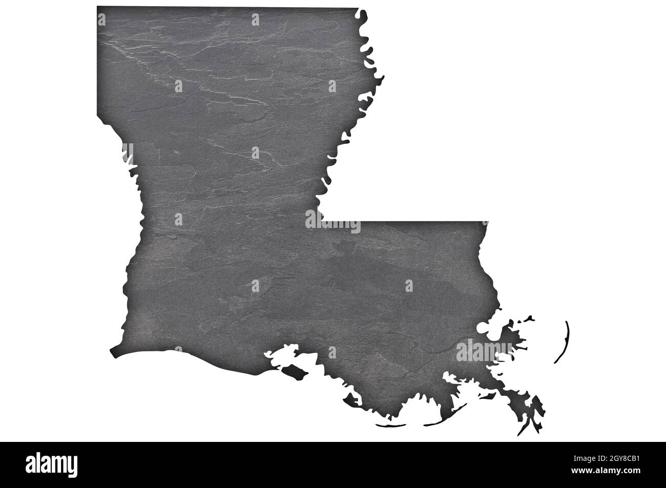 Map of Louisiana on dark slate Stock Photo - Alamy