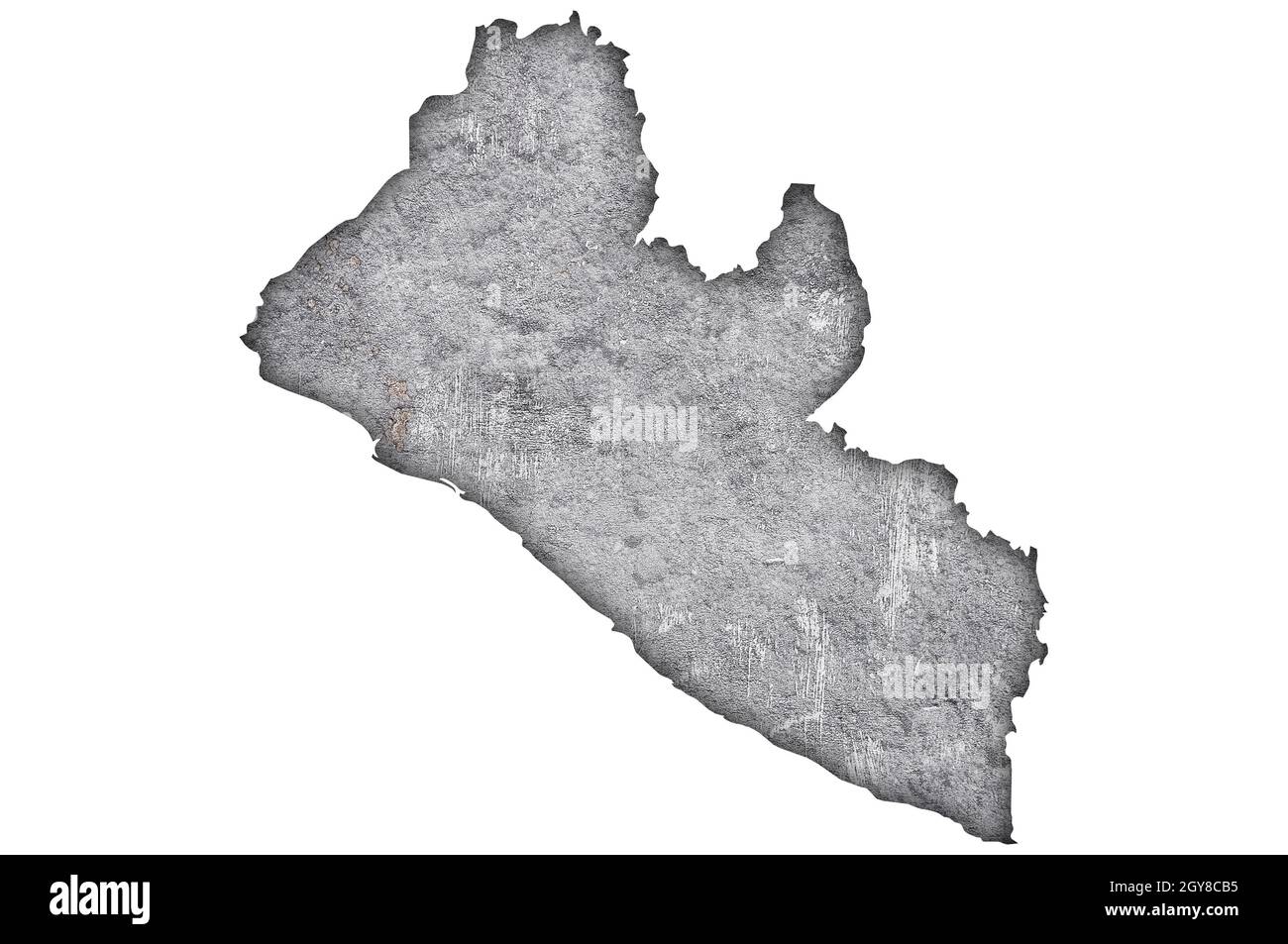 Map of Liberia on weathered concrete Stock Photo - Alamy