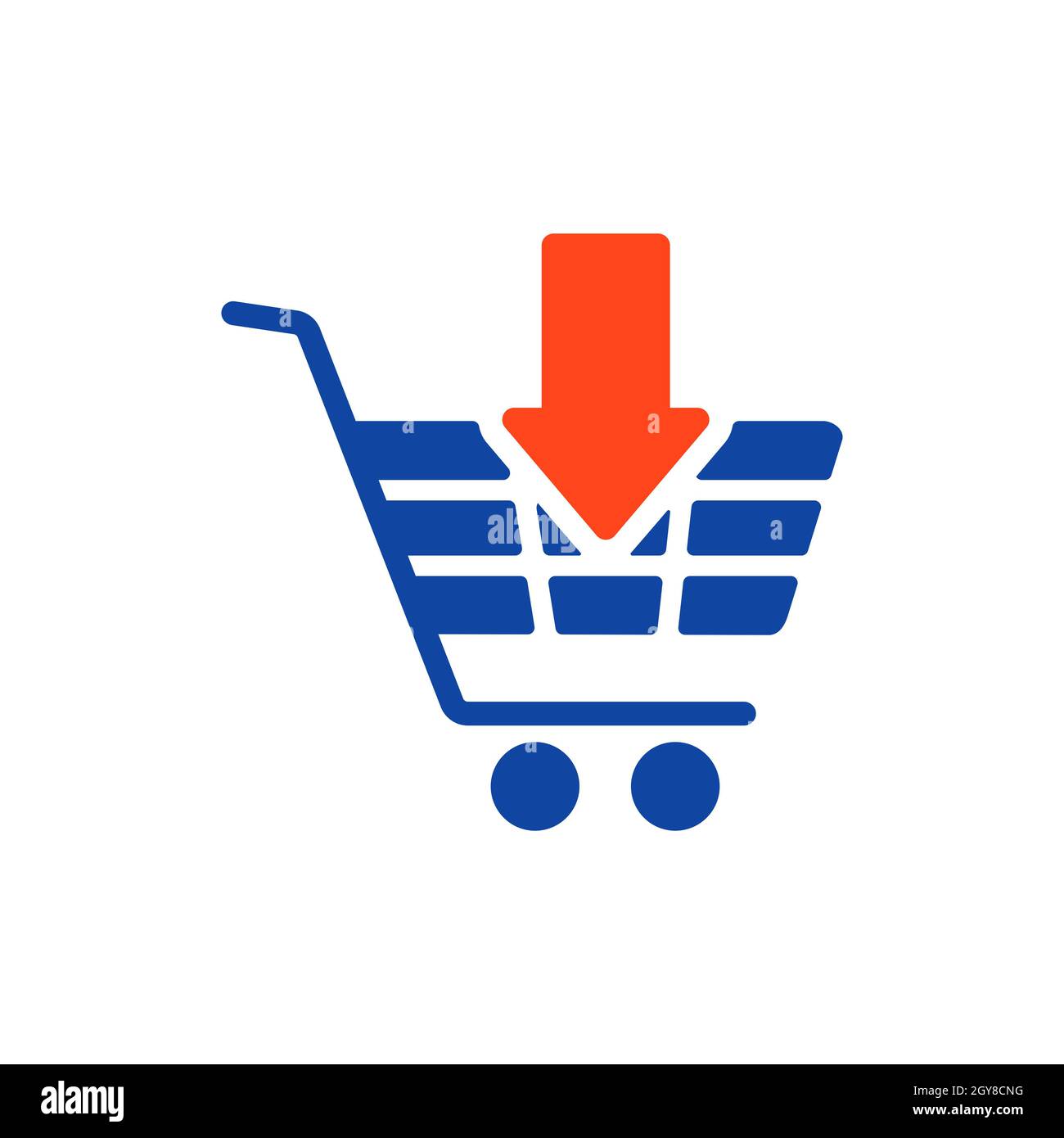 Shopping cart with an arrow glyph icon. E-commerce sign. Graph symbol ...