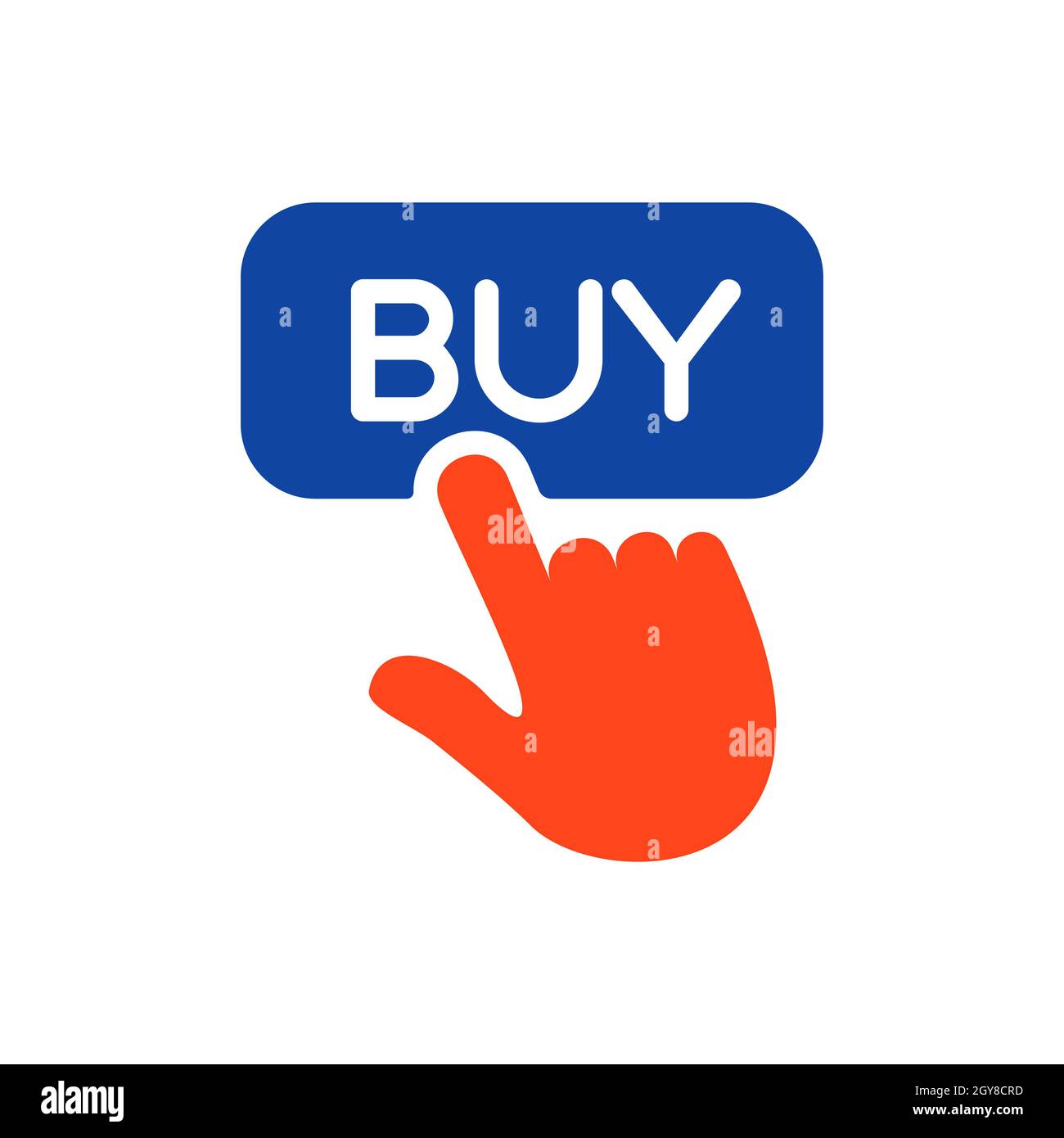 Finger pointing to buy sign glyph icon. E-commerce sign. Graph symbol ...