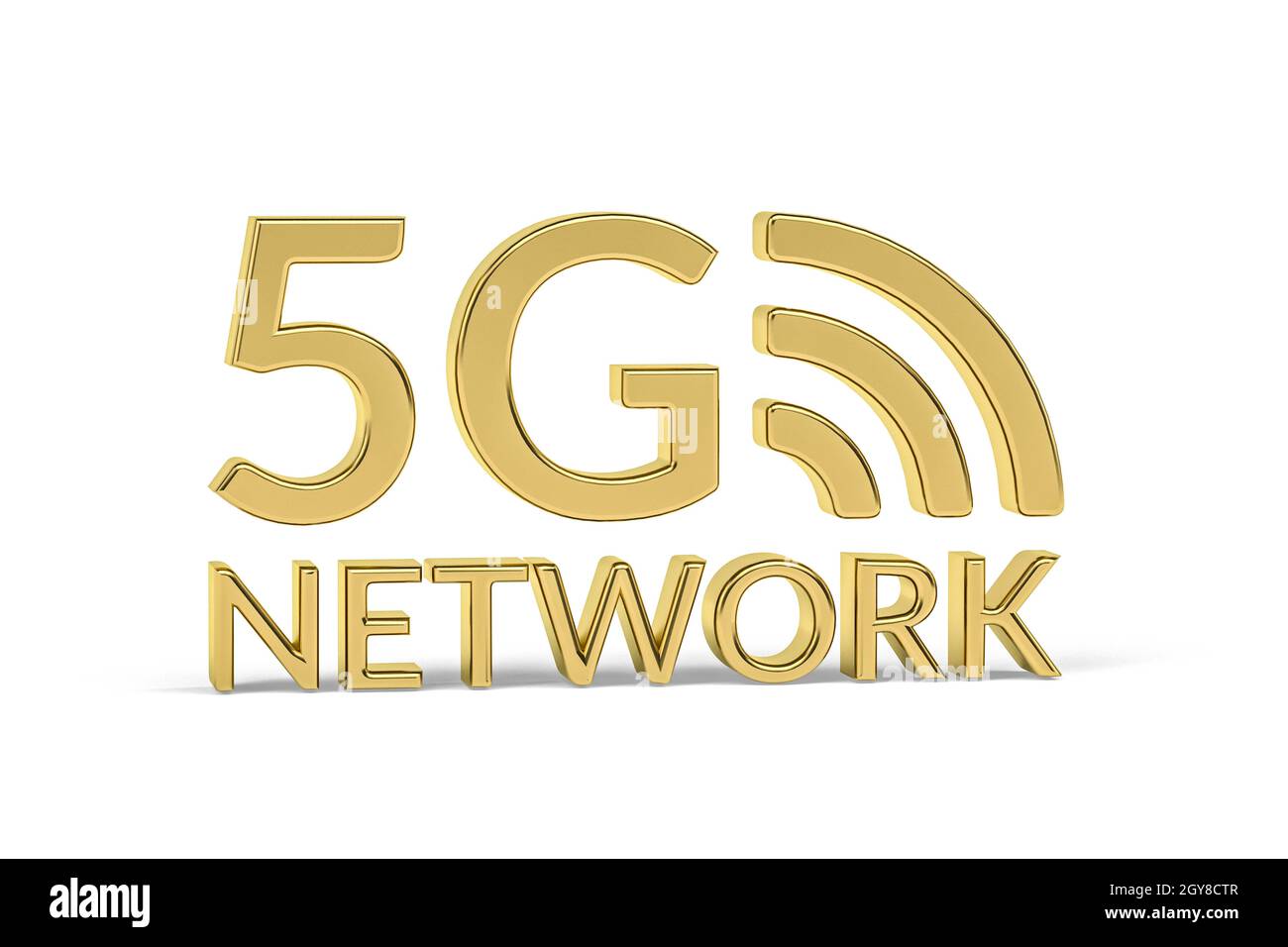 Golden 3d 5g icon isolated on white background - 3d render Stock Photo ...