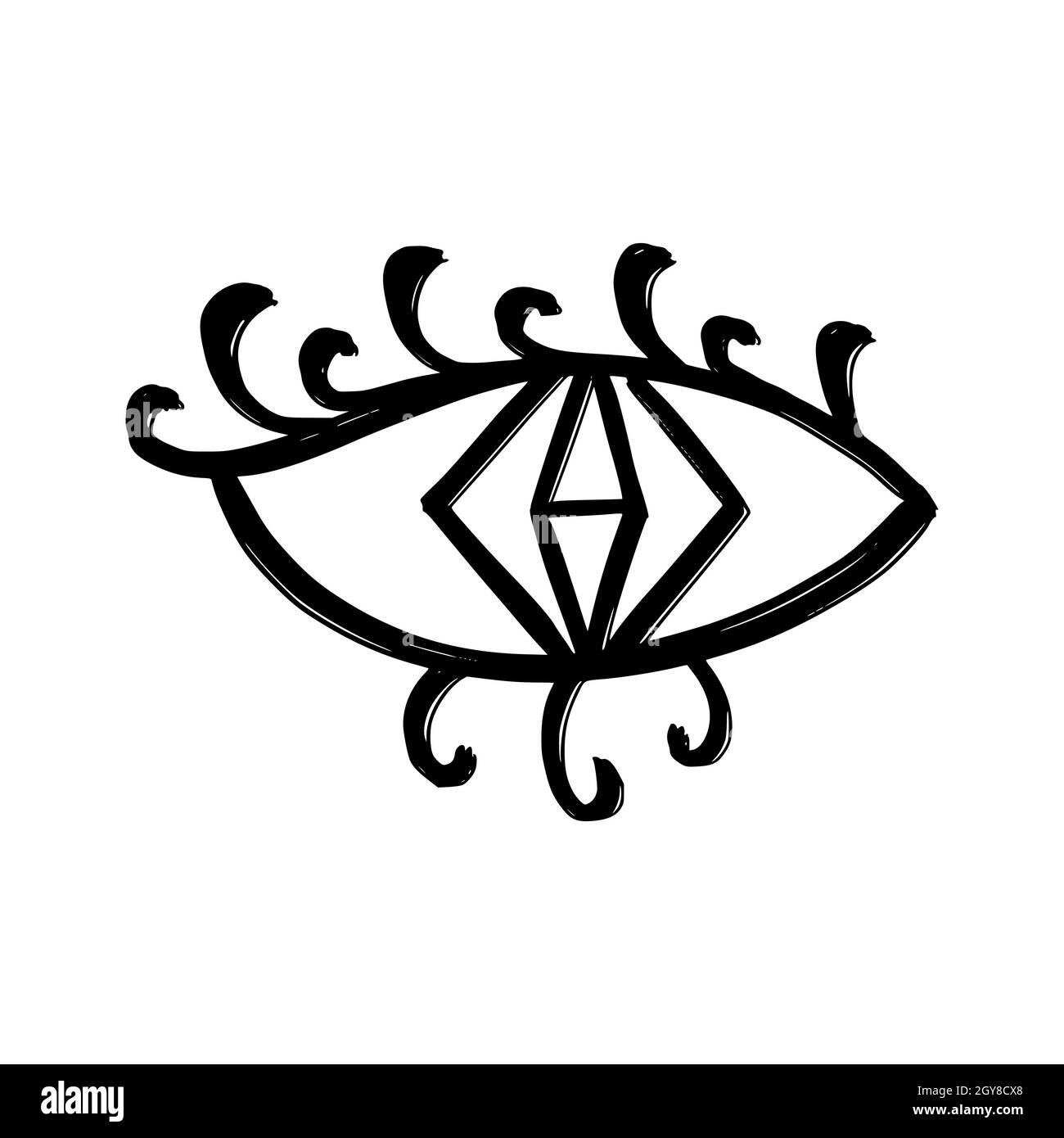 Doodle Eyes hand drawn set. Mystic Symbols Boho collection. Evil Eye ...