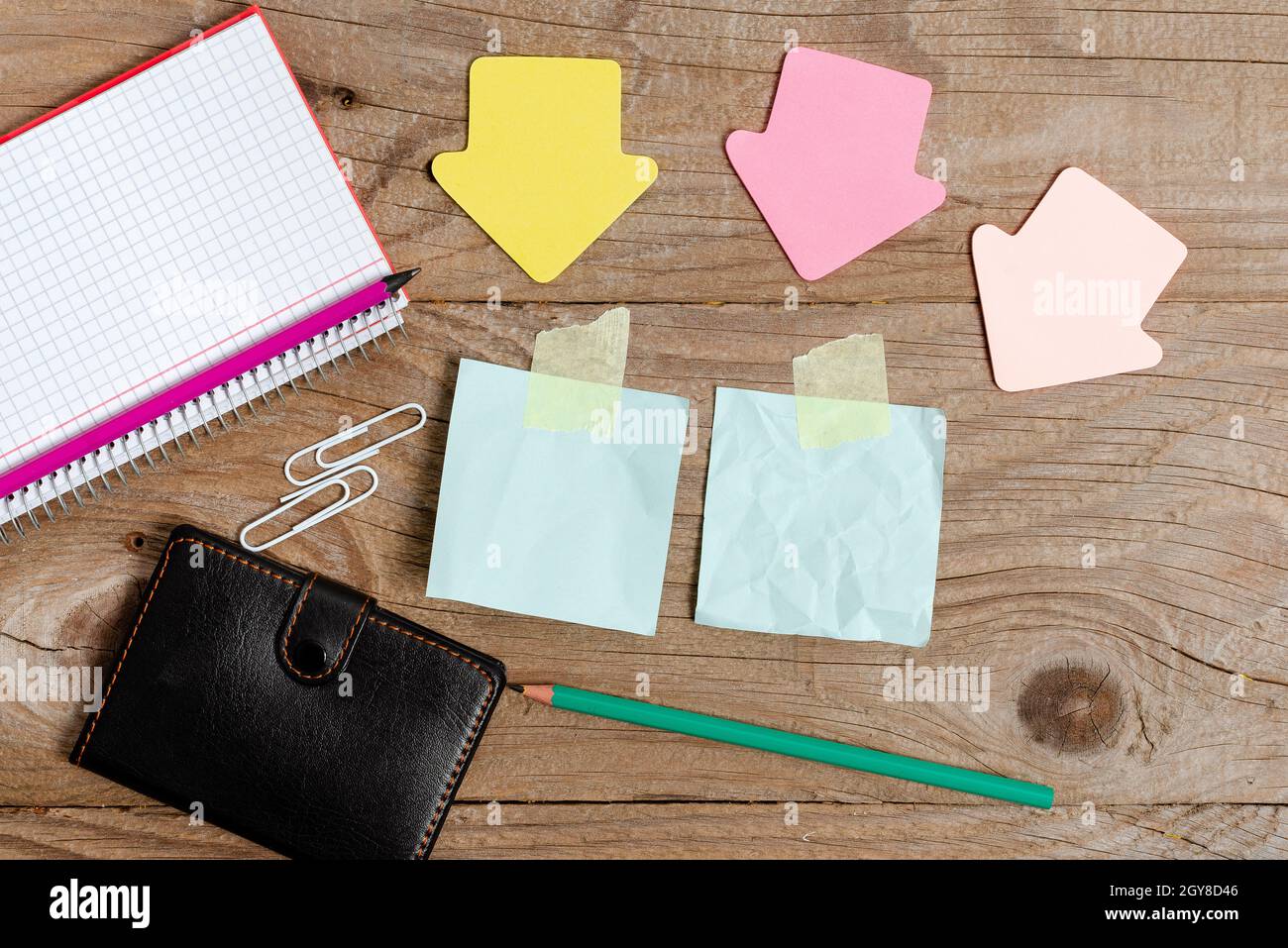 Display of Different Color Sticker Notes Arranged On Flat Lay ...