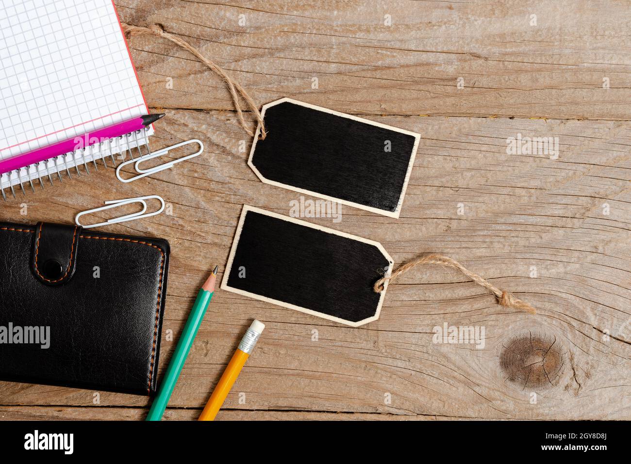 Collection of Blank Empty Sticker Tags Tied With A String For ...