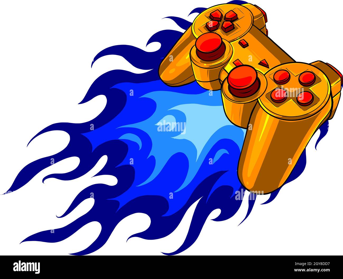 joypad with a fire for gaming vector illustration Stock Photo - Alamy