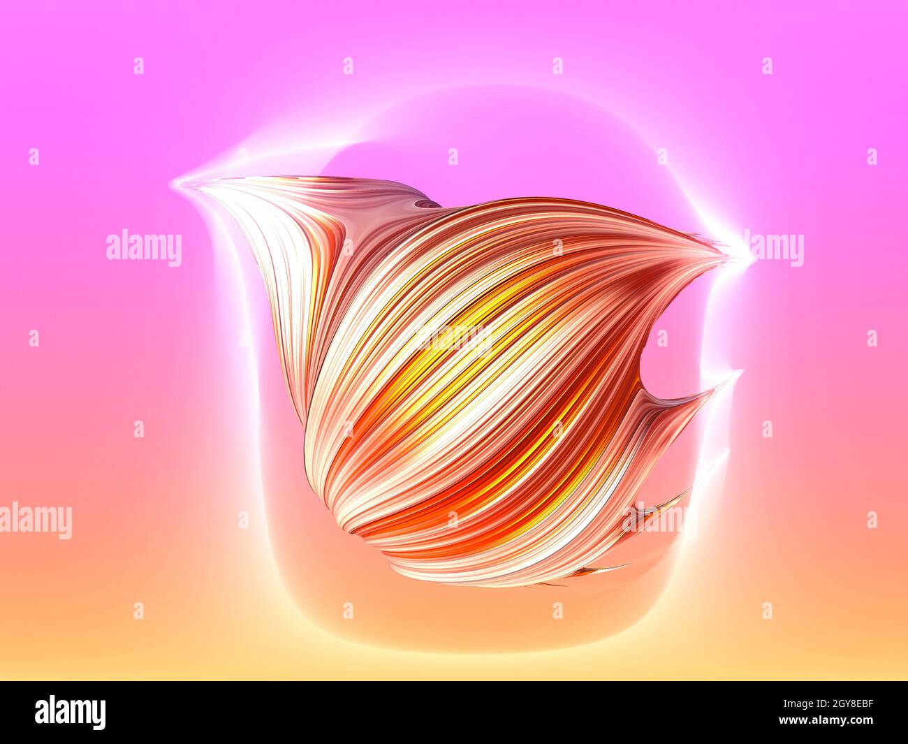 Sample smear for hair coloring. 3d render golden swirl brush stroke ...