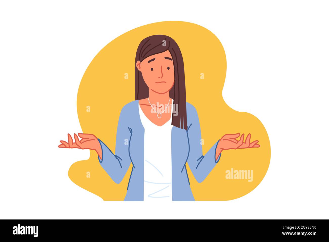 Girl Shrugging Shoulders Emoji Portrait Confused Girl Face Emotion