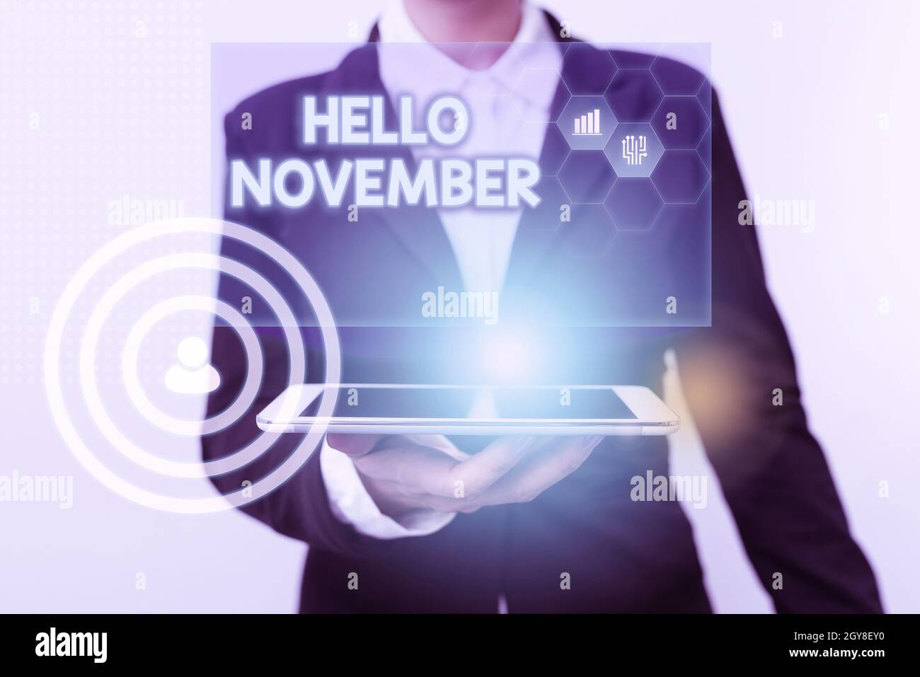 Text showing inspiration Hello November, Business showcase greeting ...