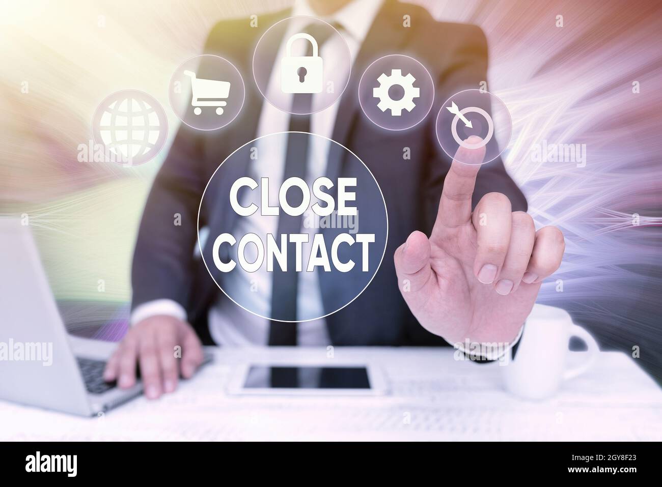 Sign displaying Close Contact, Word for having a history of direct ...