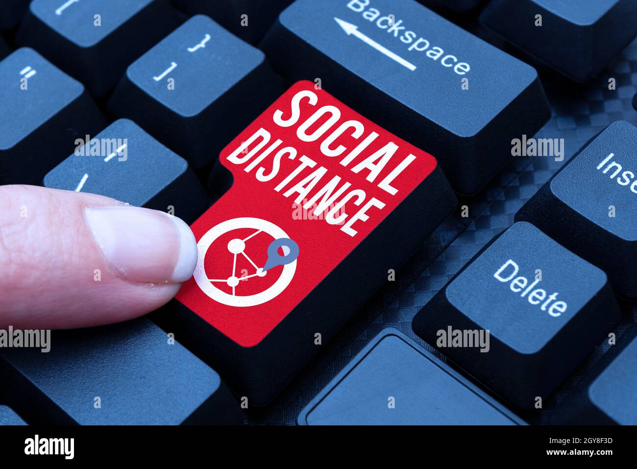 Writing displaying text Social Distance, Business idea maintaining a ...