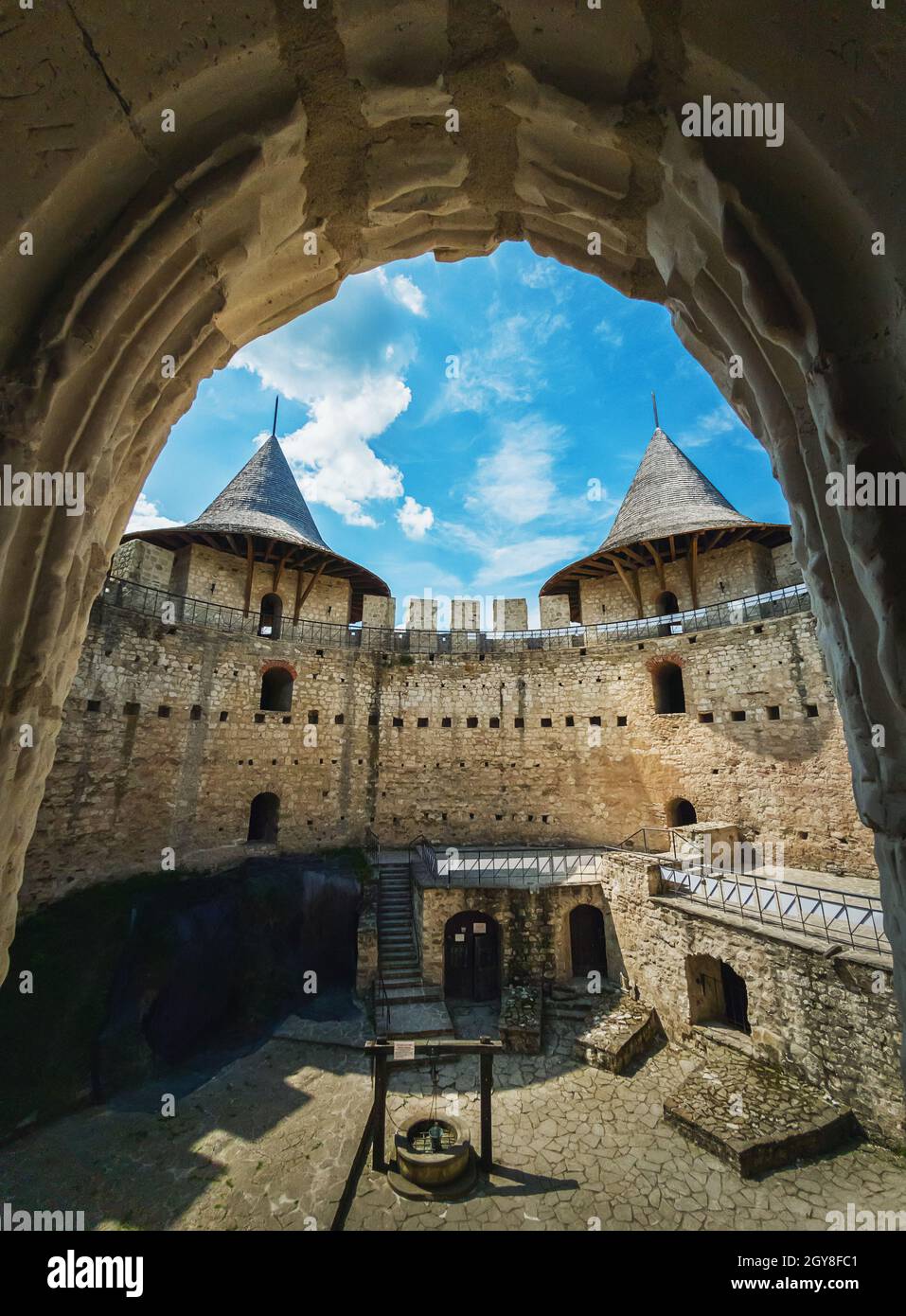 Soroca Fortress view from inside. Ancient military fort, historical ...