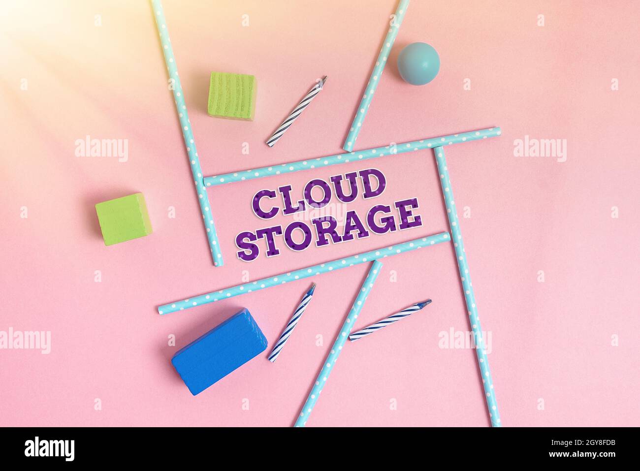 Sign displaying Cloud Storage, Word for computing connect devices to cloud data on remote ...