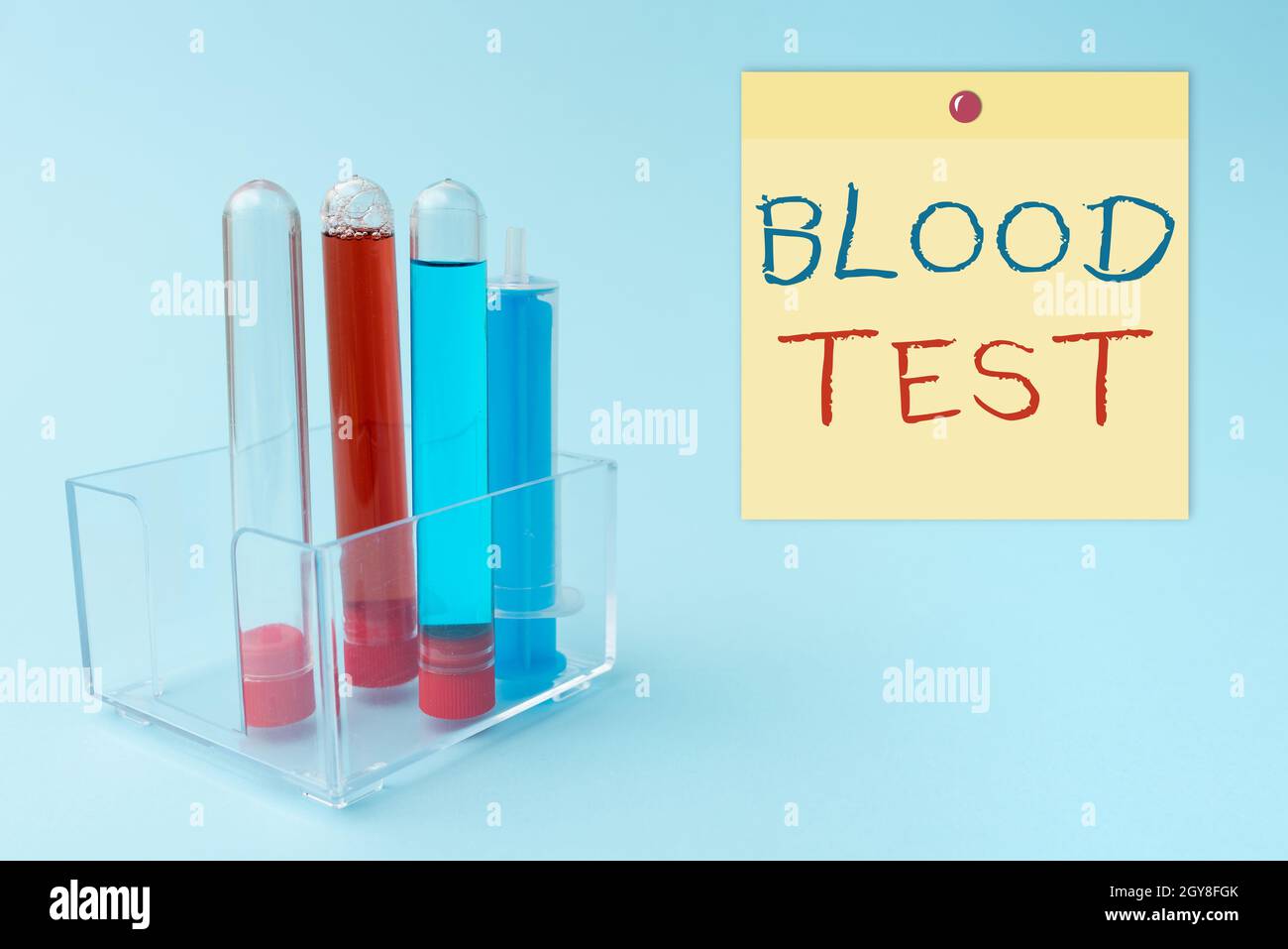Hand writing sign Blood Test, Business overview Extracted blood sample ...
