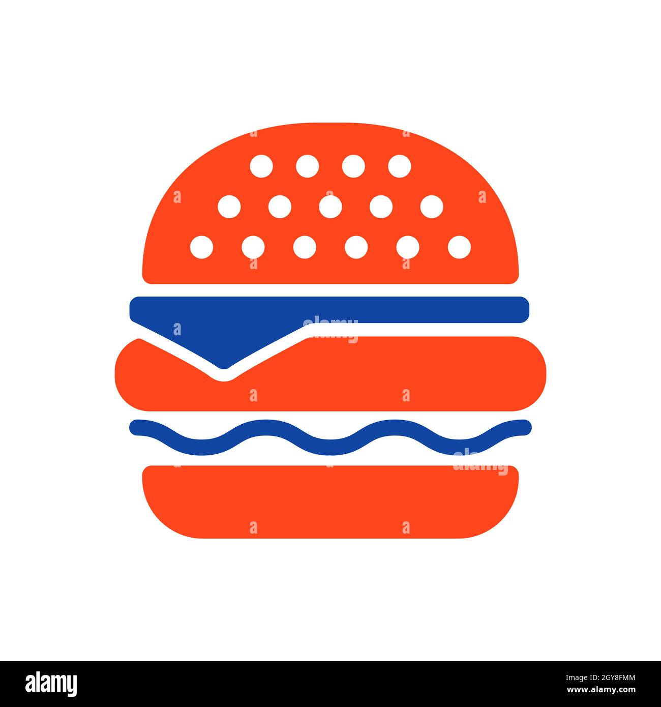 Burger vector glyph icon. Fast food sign. Graph symbol for cooking web ...