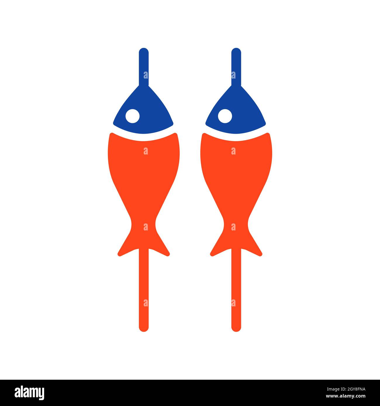 Fish roast on the barbecue grill vector glyph icon. Graph symbol for ...