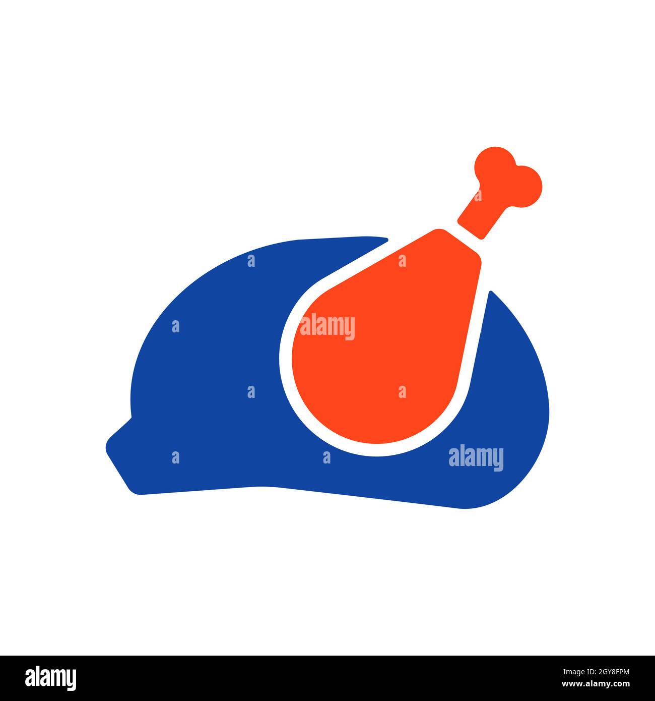 Whole roast chicken vector glyph icon food meat. Barbecue and bbq grill ...