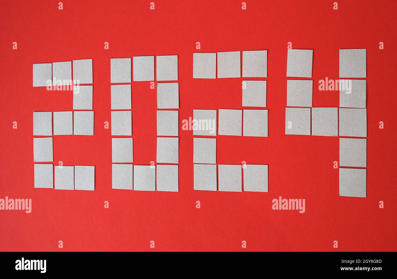 year 2024 written in vintage lcd style Stock Photo - Alamy