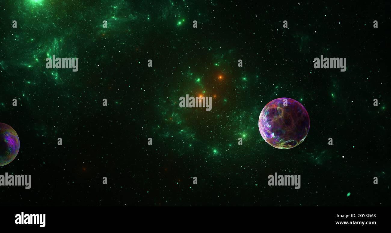 realistic nebula galaxy with planets useful as a background Stock Photo ...