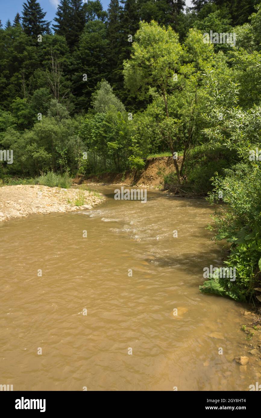effects of a river erosion process in a hilly terrain Stock Photo - Alamy