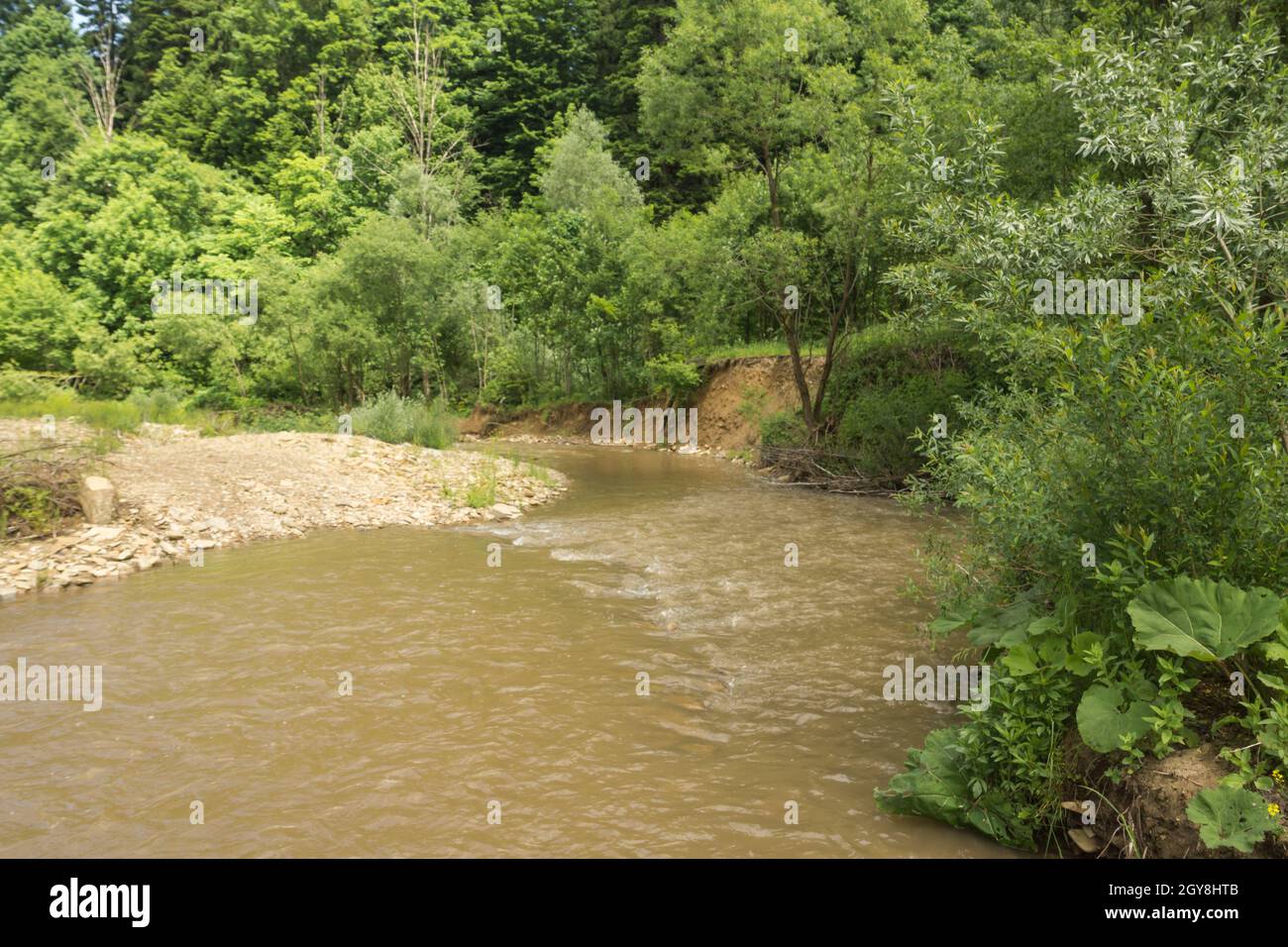 effects of a river erosion process in a hilly terrain Stock Photo - Alamy