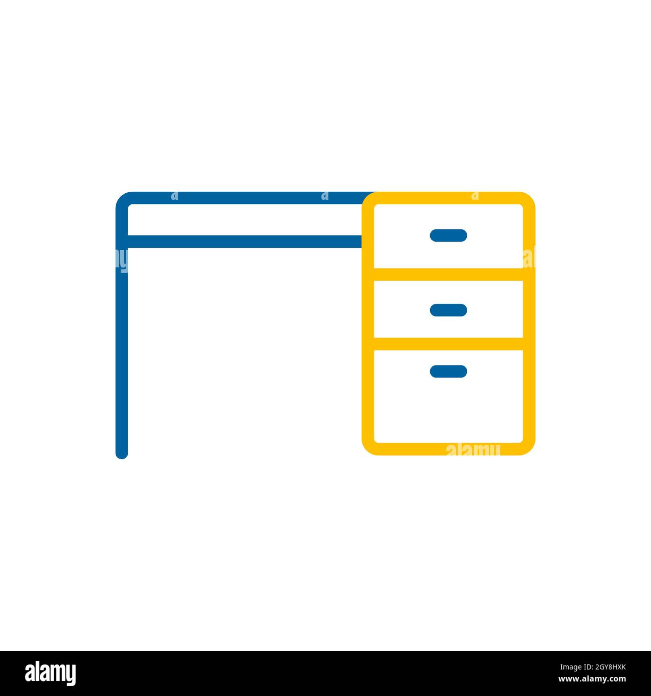 Desk outline icon. Workspace sign. Graph symbol for your web site ...