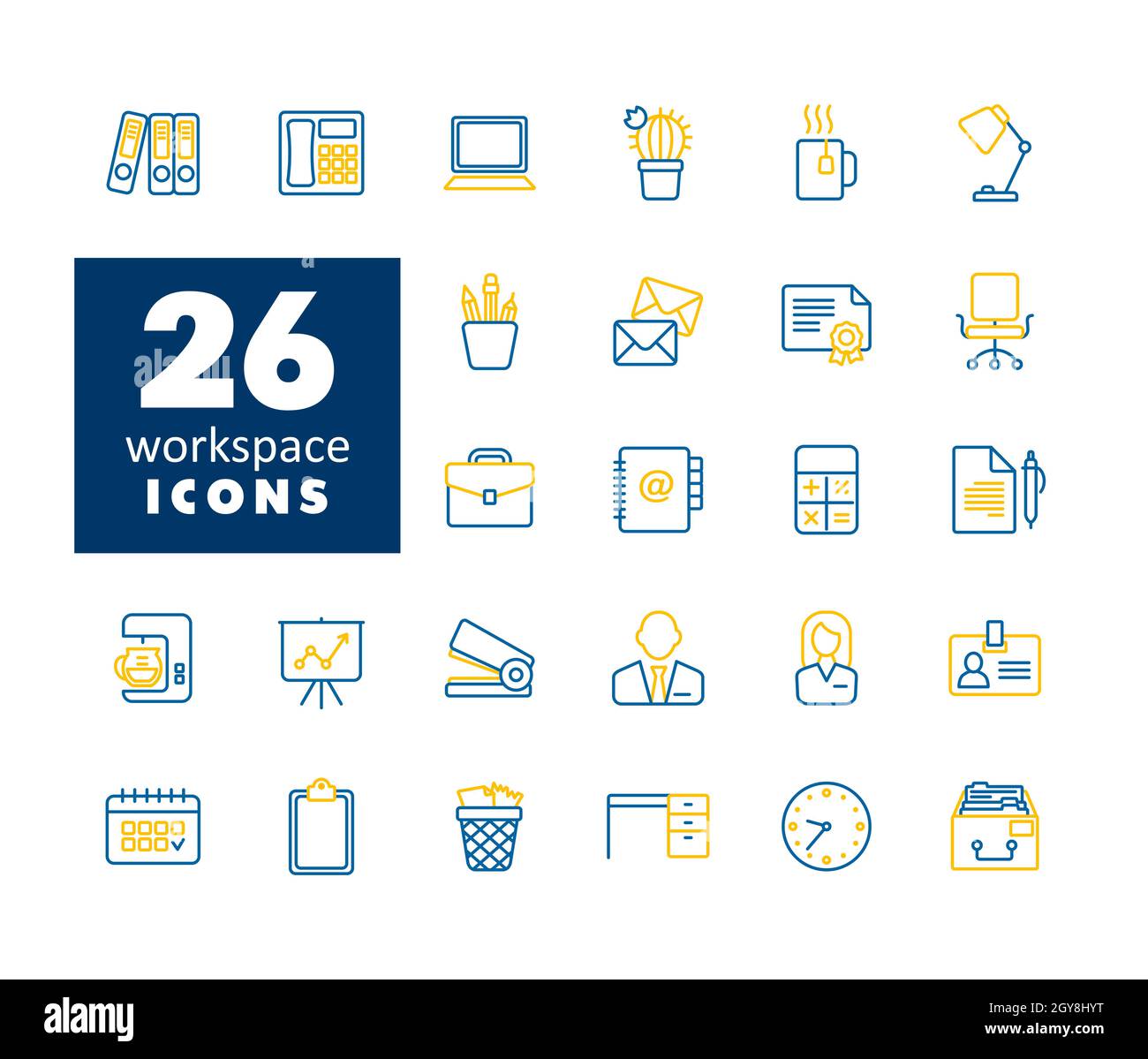 Workspace outline vector icon set. Workspace sign. Graph symbol for ...