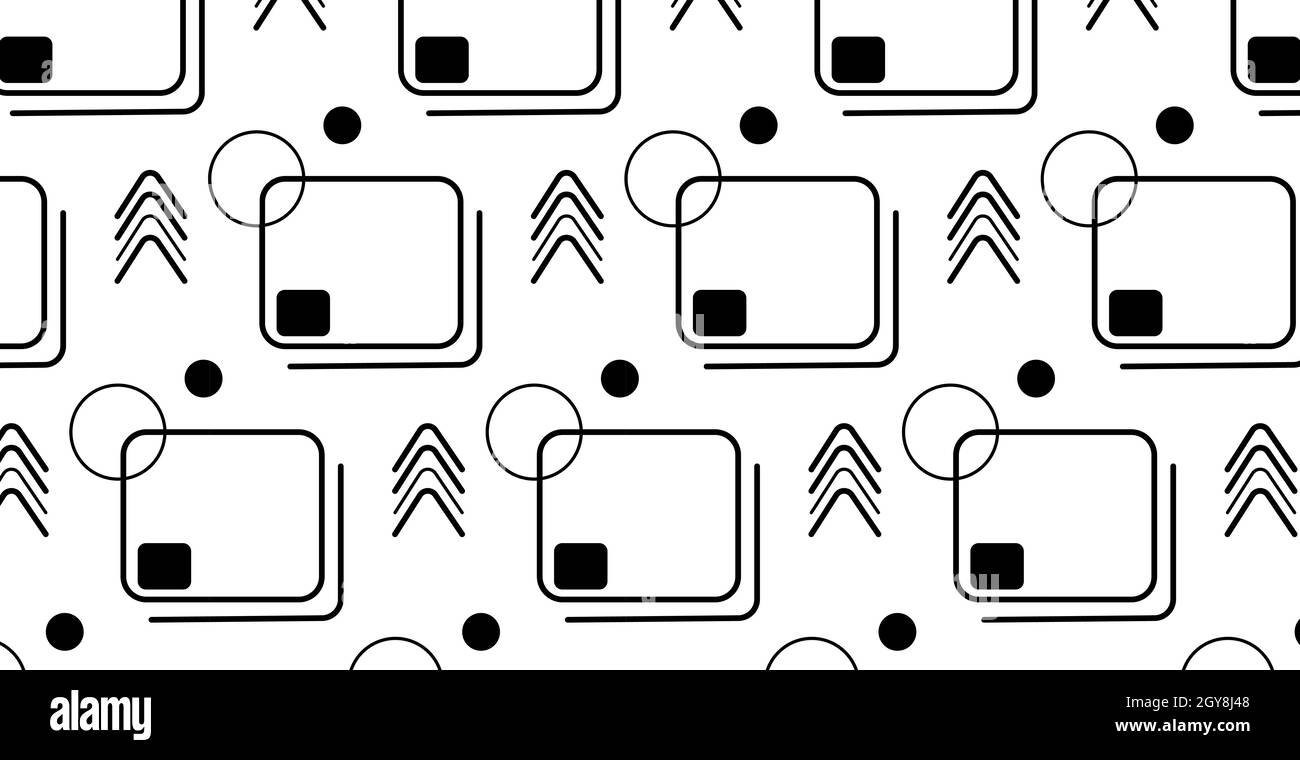 Seamless pattern, various geometric shapes on a white background ...