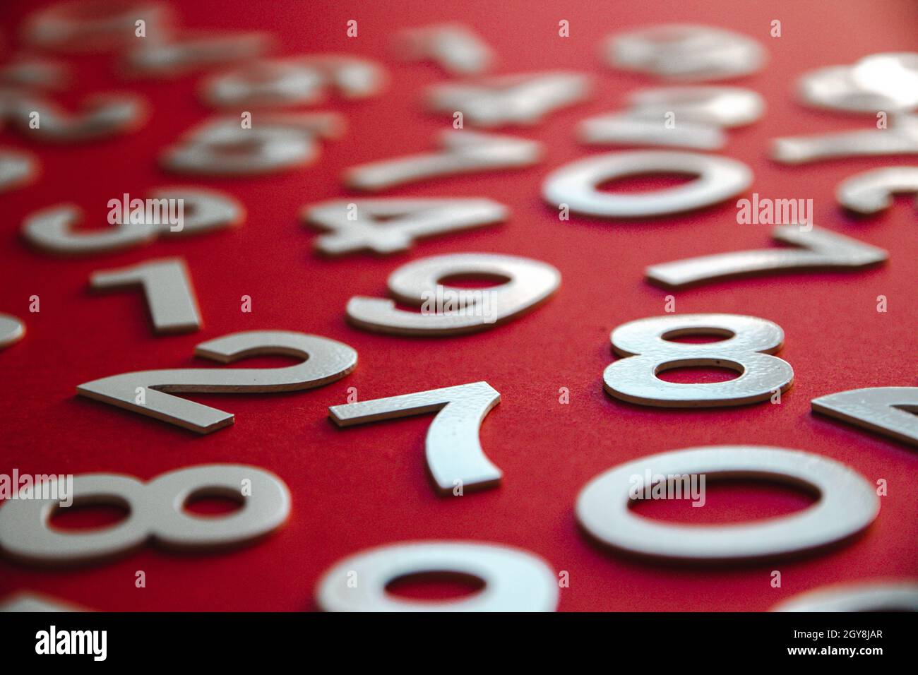 Mathematics background made with solid numbers on a board. Isolated on ...
