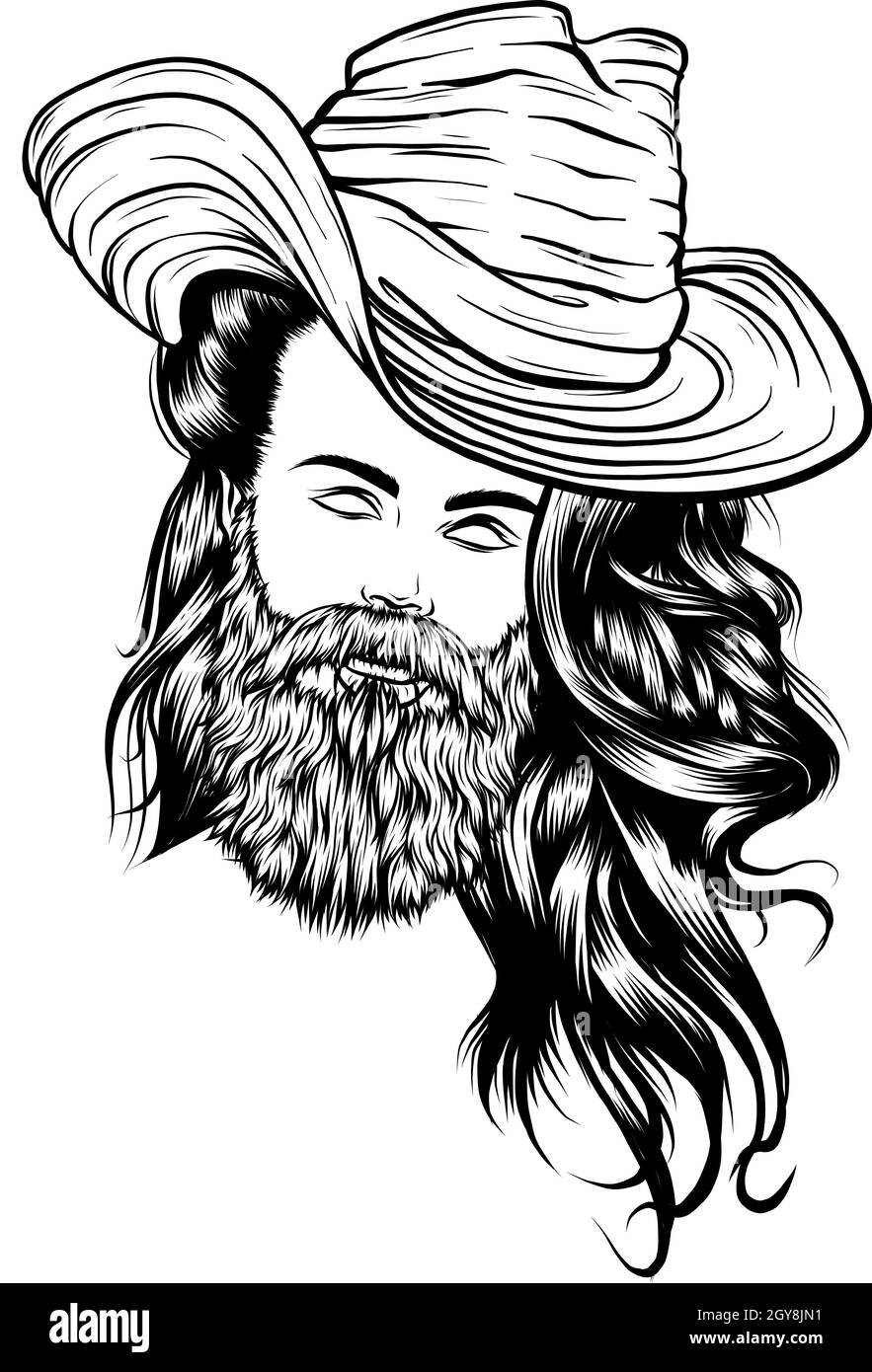 Western portrait vector Black and White Stock Photos & Images - Alamy