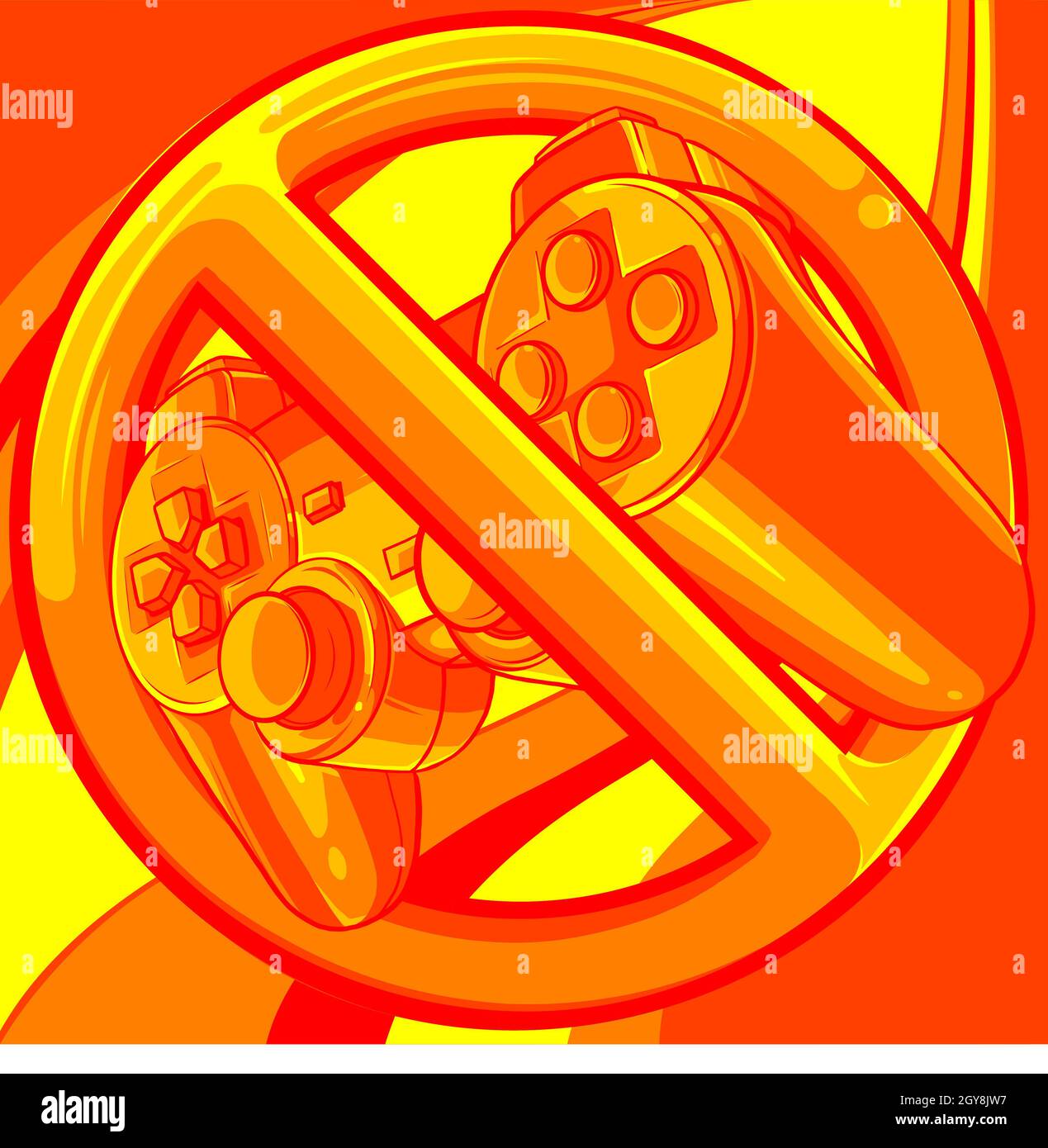 prohibition Gaming controller vector illustration Stock Photo - Alamy