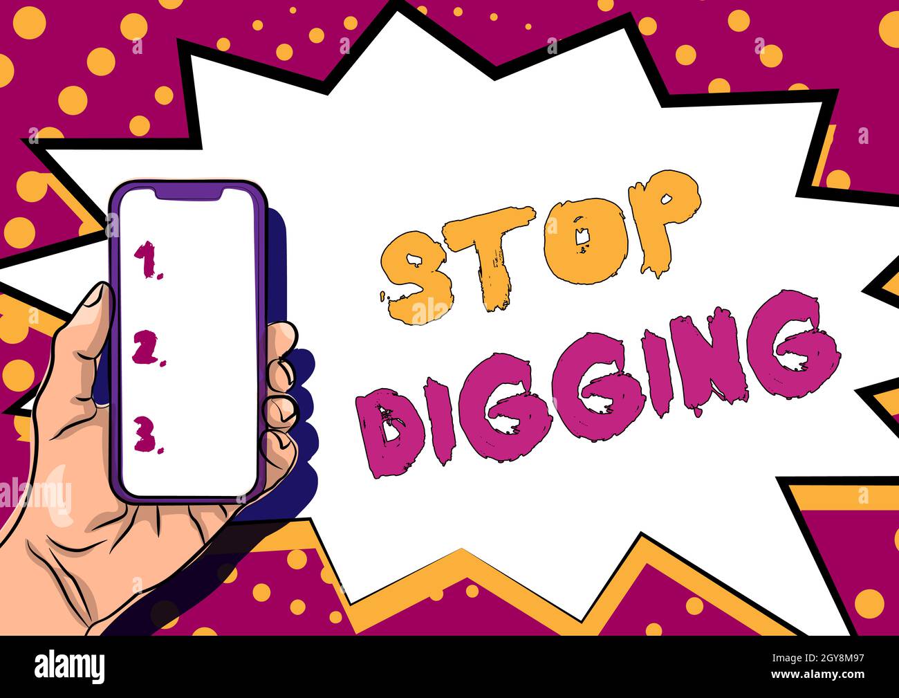 Text sign showing Stop Digging, Word Written on Prevent Illegal ...