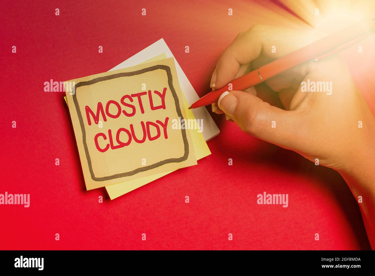 Handwriting text Mostly Cloudy, Conceptual photo Shadowy Vaporous Foggy ...