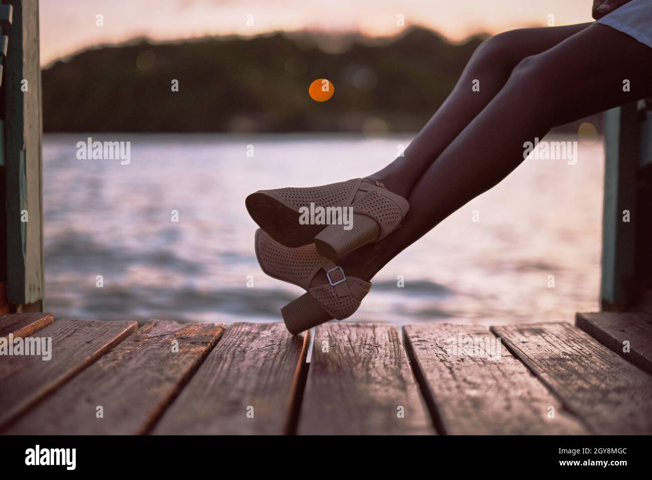 Shoes on the female feet Stock Photo - Alamy